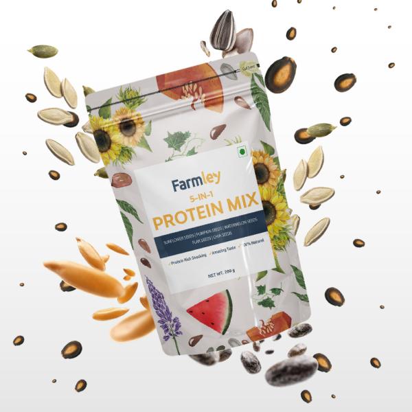 Farmley 5-in-1 Seed Mix Snack-Protein Rich, Mix Dry Fruit Snack Jar 400 ...