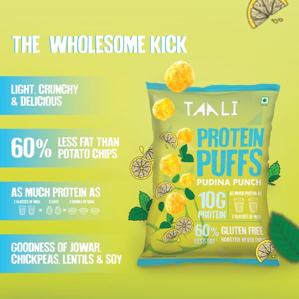 Taali Pudina Punch Jowar & Protein Puffs 60 gm (Pack of 6) - JioMart