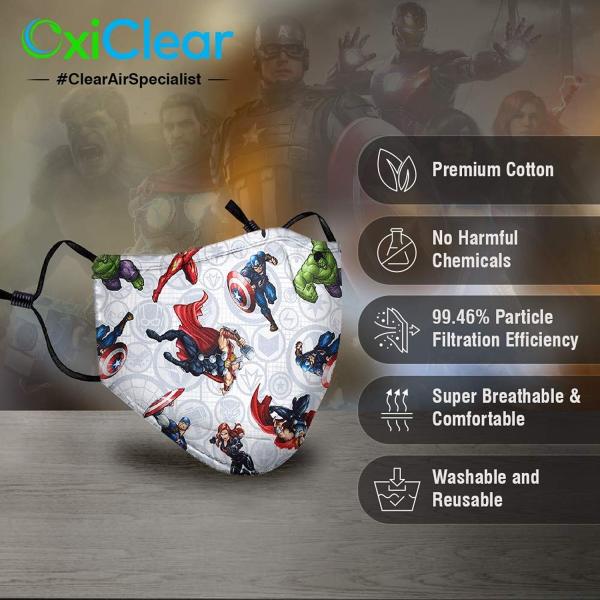 OxiClear Kids N99 Pollution Mask with 4 Activated Carbon Filters ...