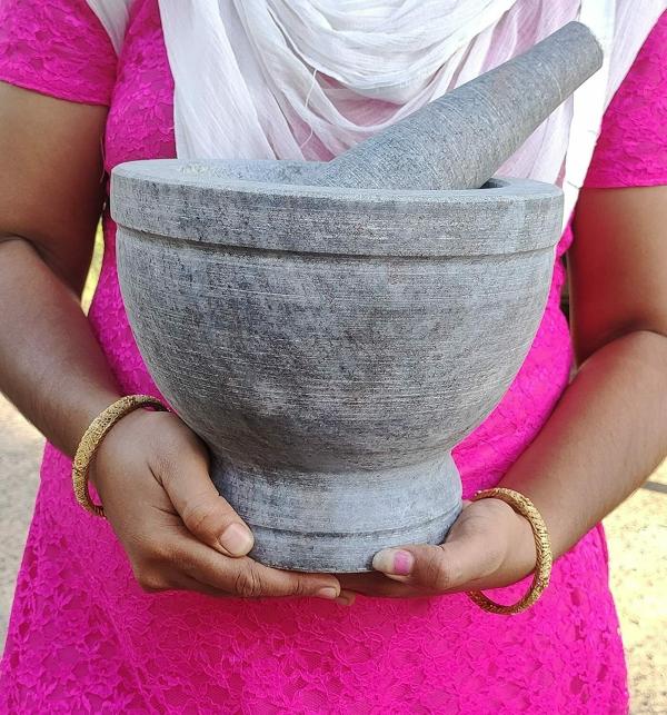 Naksha Mortar and Pestle Ohkli Musal/Kharal/Masher/Ural Stone Extra Big ...