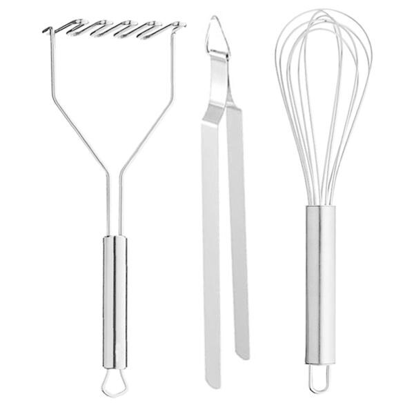 JISUN Stainless Steel Potato Masher & Egg Whisk & Roti Chimta for ...