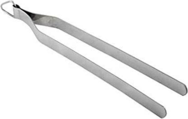 SINGING SPARROW Silver Steel Roaster and Bread Tong with Wooden Handle ...