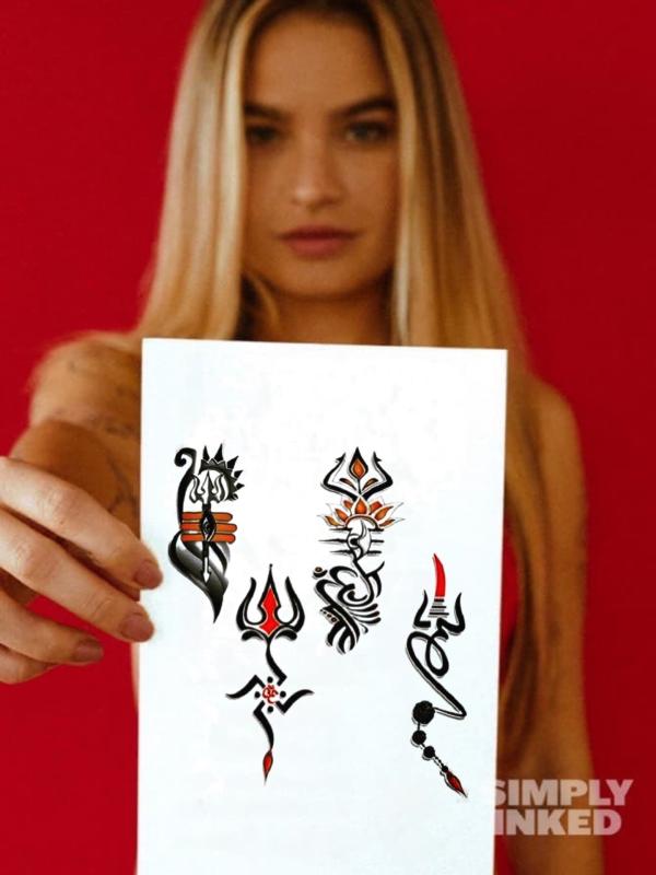 Simply Inked 4 Trishul Temporary Tattoo Bundle Designer Tattoo for All - JioMart
