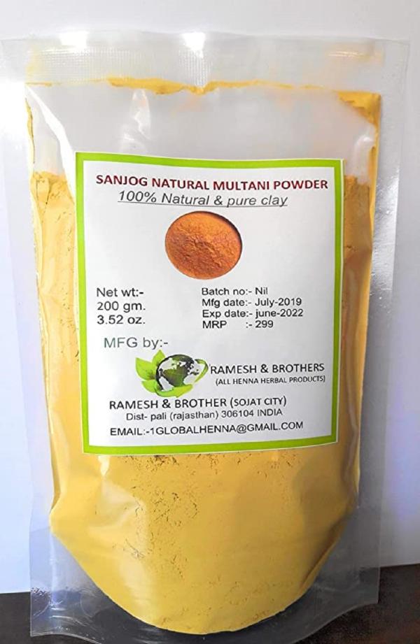 Sanjog Natural Multani Mitti Powder fullers earth multani mitti powder ...