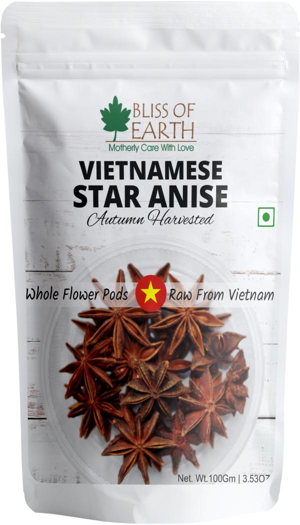 Bliss of Earth 100gm Star Anise Whole spices, Chakra Phool, Vietnamese ...