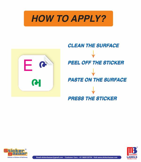 STICKER BAZAAR Gujarati / Typewriter Keyboard Sticker Small Size Pack ...