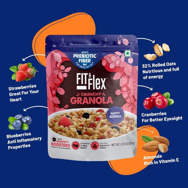 Fit & Flex Granola Happy Berries Cereal 275G - JioMart