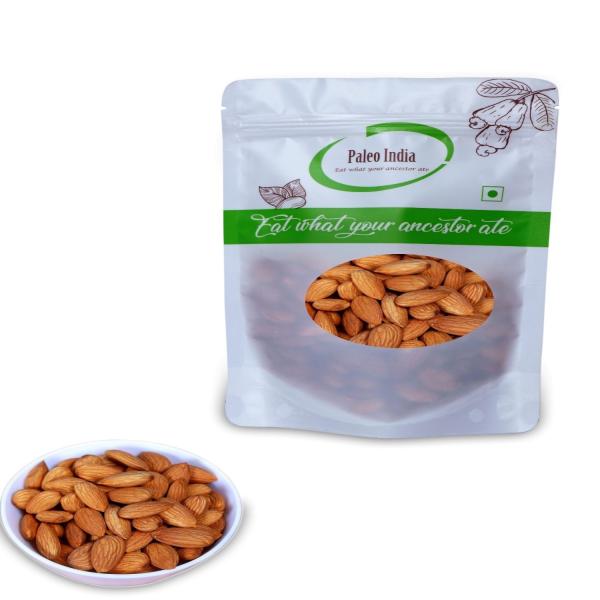 Paleo India Natural California Nonpareil Almonds Dried Fruits Badam Giri Dry Fruits and Nuts 200 ...