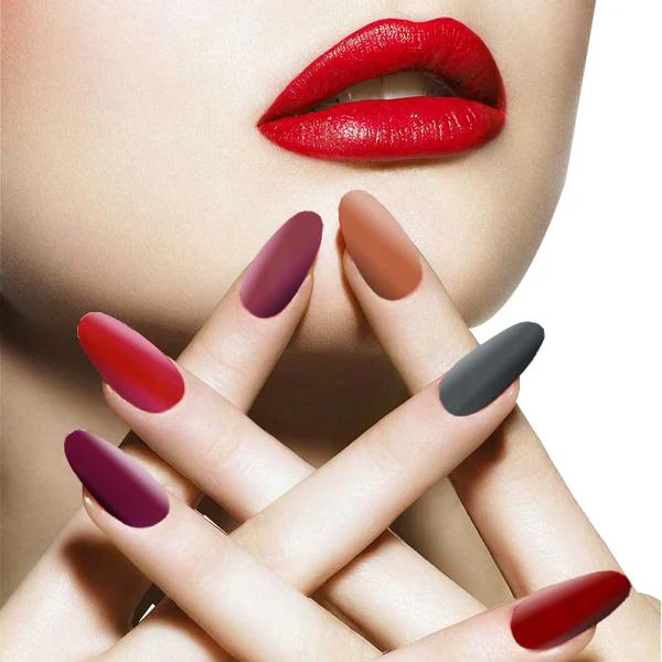 Banetion Red and Brown Glossy Finish Nail Polish Pack of 6 (36 ml ...
