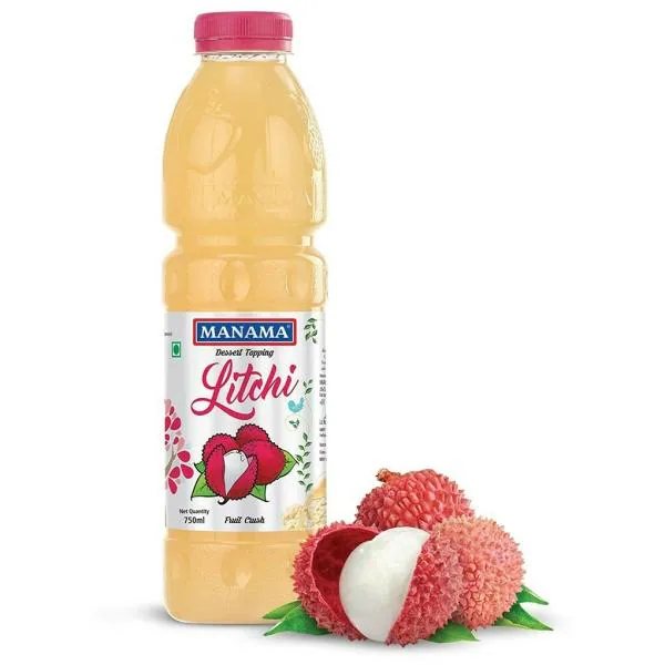 Manama Litchi Fruit Crush for Desserts, Ice Creams and Shakes, (750ML ...