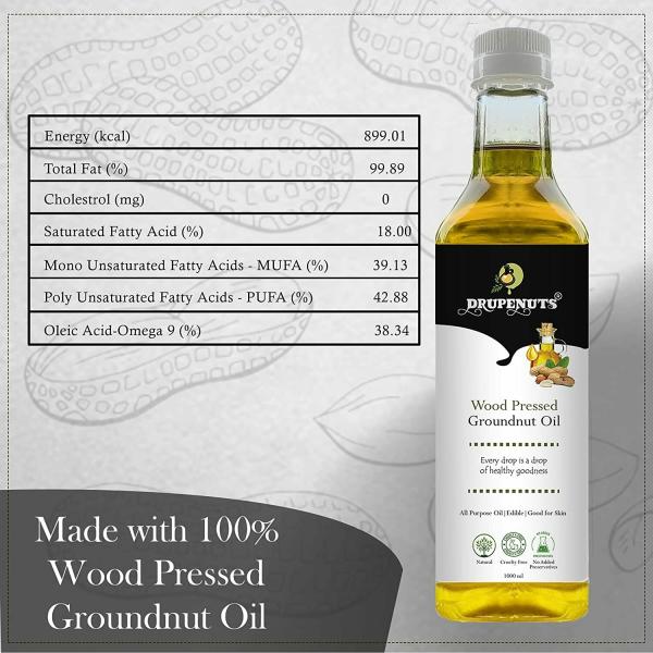 Drupenuts Cold Pressed Groundnut Oil - 1L| Kolhu/ Kacchi Ghani/ Chekku ...