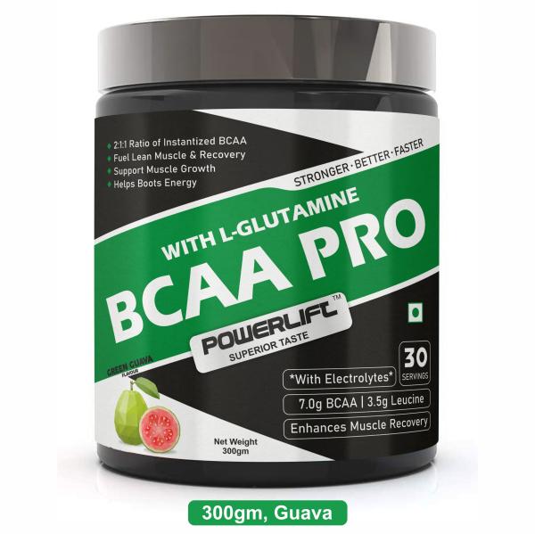 PowerLift BCAA Pro (300gm Guava) for Men & Women, with Electrolytes ...