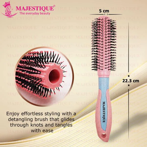MAJESTIQUE Roller Hair Brush for Blow Drying & Hair Styling - Nylon ...