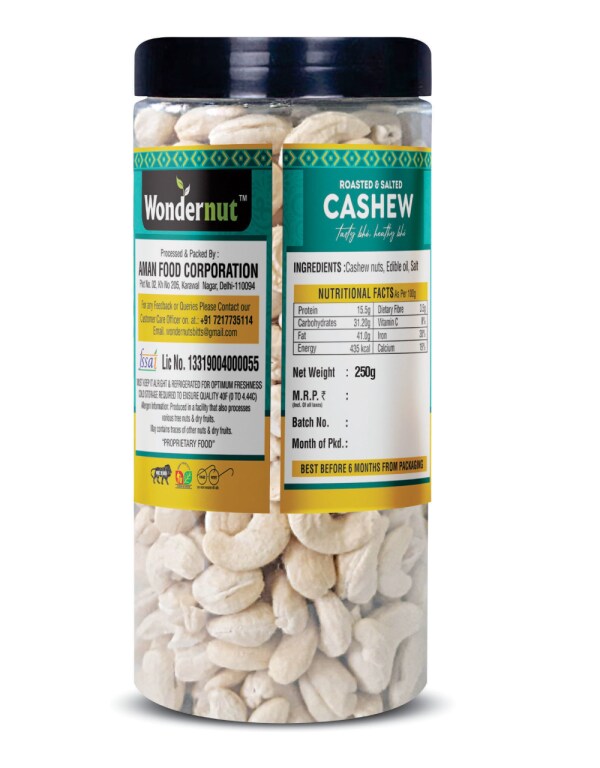 Wondernut Premium Roasted & Salted Cashews 250 g - JioMart