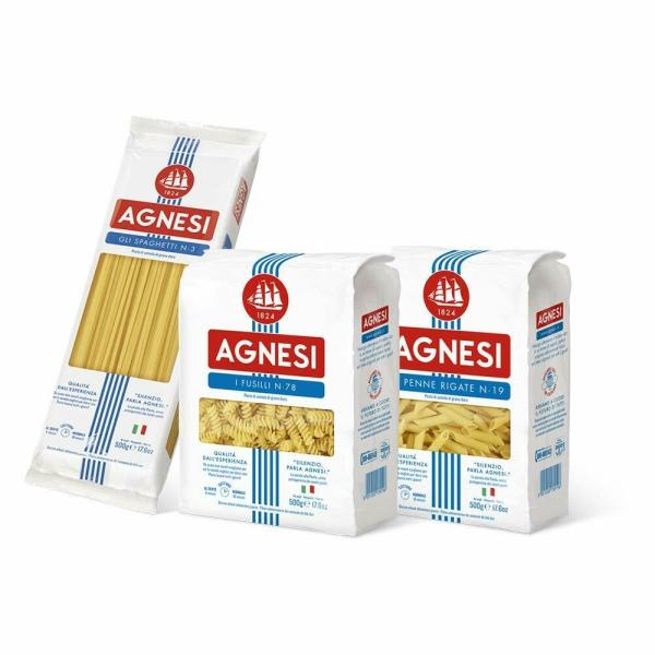 Agnesi Pasta Penne 500g + Fussili 500g + Spaghetii 500g, Pack of 1 Each, Product of Italy - JioMart