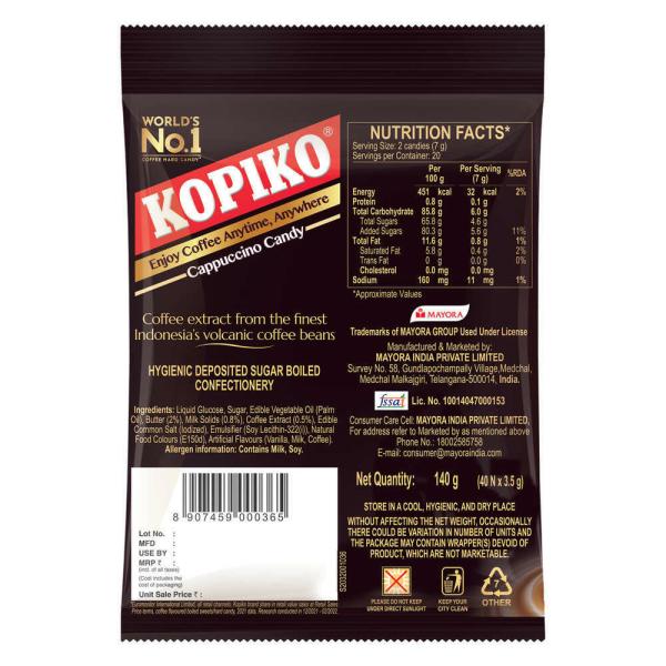 KOPIKO Cappuccino Coffee Candy - World's No 1 Coffee Candy - Family Pack - 140g (40 Pieces in ...