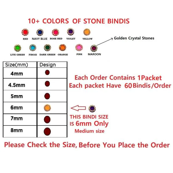 Vama Fashions Golden Crystal White Diamond Multicolour Stone Bindi ...