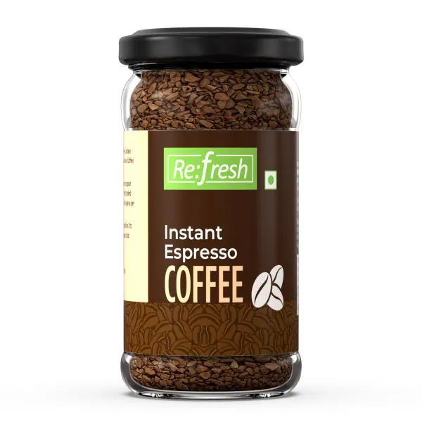 Refresh Espresso Instant Coffee 50 Gm | 100% Arabica | Premium Flavour ...