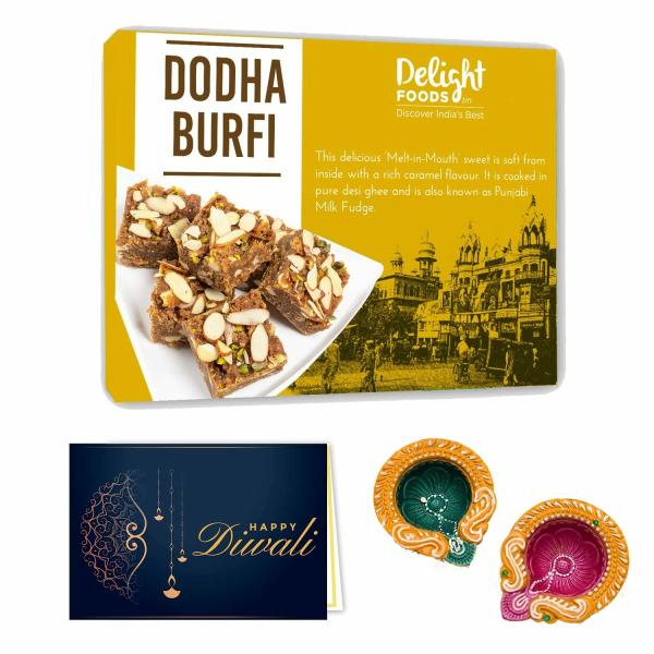 Delight Foods Dodha Barfi (Dhoda Burfi) 500g | Diwali Greeting Card | 2 ...