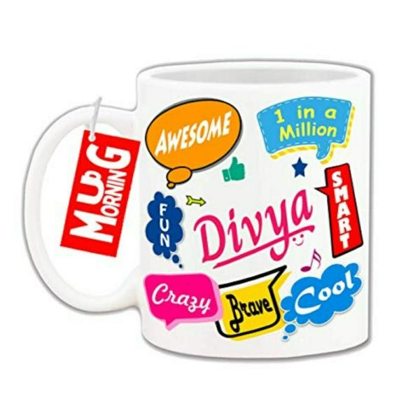 Mug Morning Divya Name Mug Divya Name Coffee Mugs for Kids Coffee Mug ...