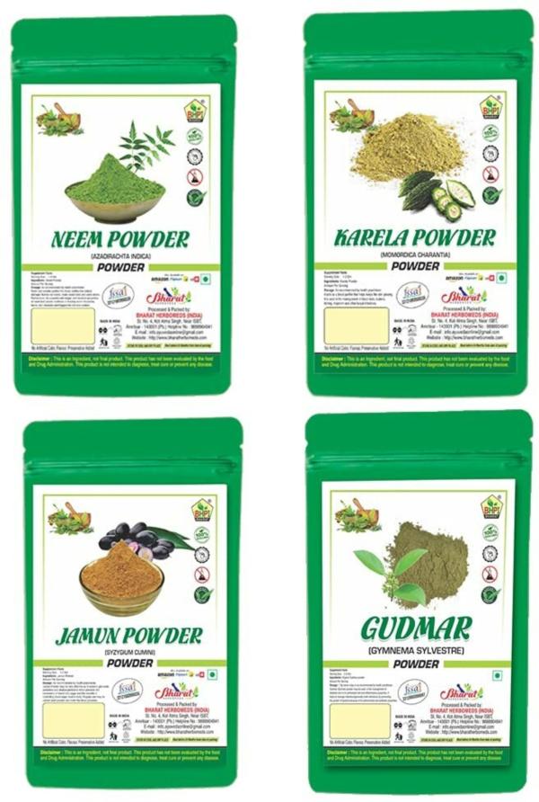 Bhpi Bharat Neem, Karela, Jamun and Gudmar Powder for Diabetes 100 Gms ...