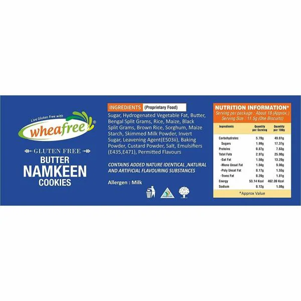 Wheafree Gluten Free Butter Namkeen Cookies - Pack of 3 (200g each ...