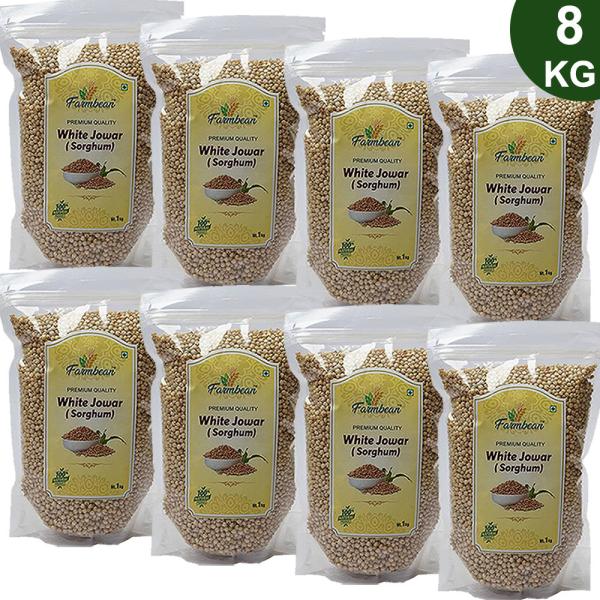 Farmbean Whole White Jowar Grains 8 KG / Sorghum / Jonna Native Low GI ...