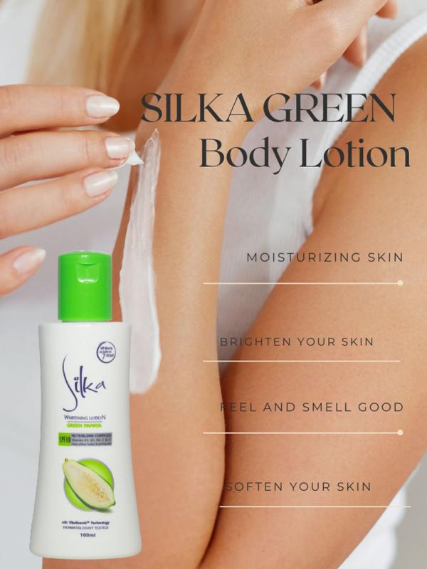 Queue Silka Green Papaya Full Body Whitening Lotion 100ml - JioMart