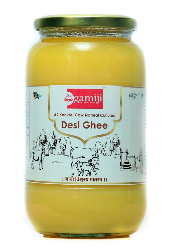 GAMIJI A2 Kankrej Cow Natural Cultured Desi Ghee 1000 ml - JioMart