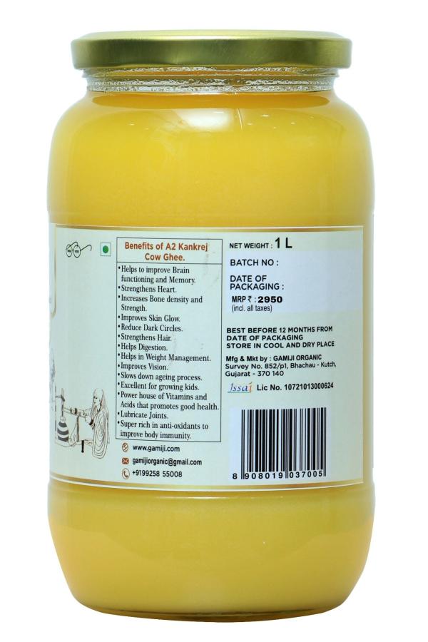 GAMIJI A2 Kankrej Cow Natural Cultured Desi Ghee 1000 ml - JioMart