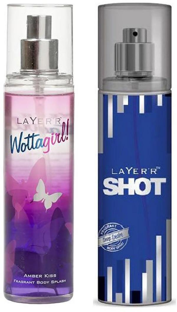 LAYERR Shot Deep Desire and Wottagirl Amber Kiss Body Spray for Men and ...