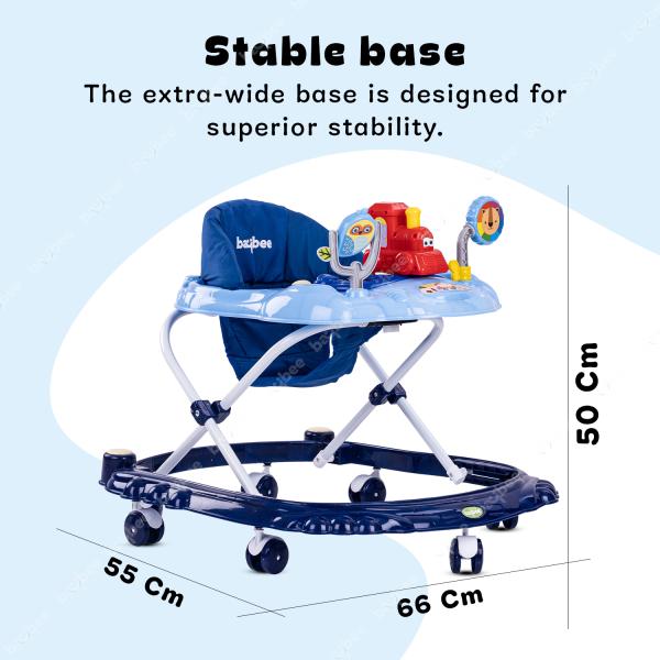 Baybee Blue Woody Musical Baby Activity Walker with Adjustable Height ...