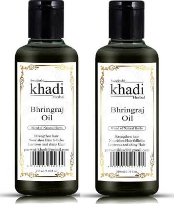 SWADESHI KHADI HERBAL Bhringraj Hair Oil Oil (Pack of 2) (420 ml) | Oil | Hair Oil | Herbal Oil ...