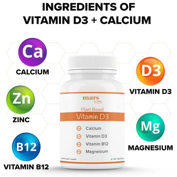 mars by GHC Calcium Vitamin D3 Tablets (60 Tablets - Pack of 1) - JioMart