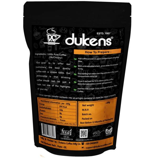 DUKENS 100% PURE FILTER COFFEE POWDER 200g - JioMart