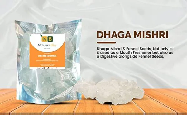 Nature's Bliss Dhaga Mishri Thread Crystal Dhage Wali Mishri (900g) Jar ...