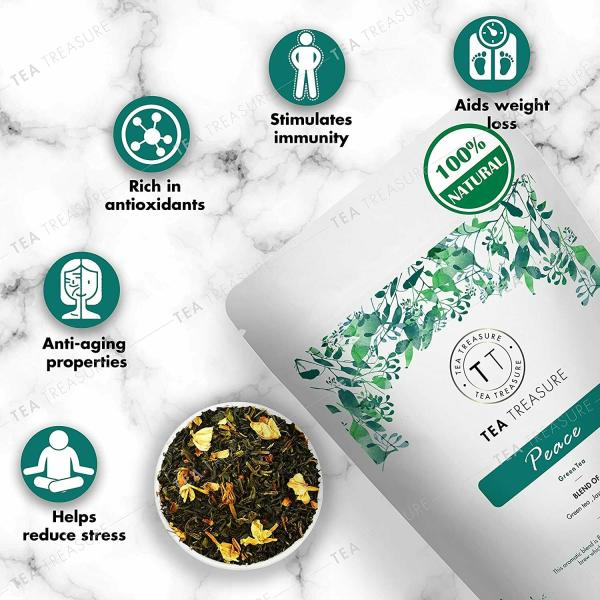 Tea Treasure Peace, Jasmine Green Tea for Weight Management ...