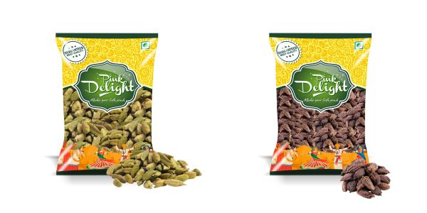Pink Delight Green Cardamom/Ilayachi 100 Gm + Black Cardamom/Doda 100 ...