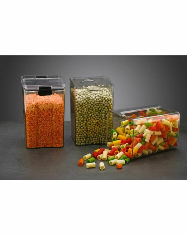 Welldone Black Plastic Grocery Container - 1400 Ml (Pack Of 6) - JioMart