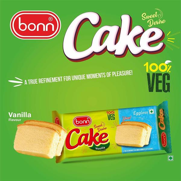 Bonn 100% Eggless Soft and Delicious Vanilla Fruit Cake 60g, Pack of 12 ...