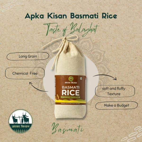 APKA KISAN / Natural Aroma Basmati Rice -Rice of Madhya Pradesh - 5 Kg ...