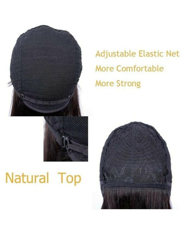 LYTIX Golden Highlight Synthetic Straight Silky Long Natural Wig 26 ...