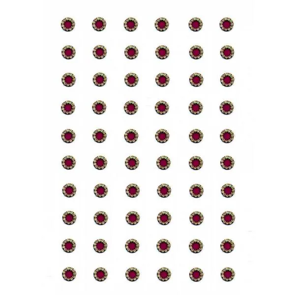 Vama Fashions Golden Crystal White Diamond Maroon Stone Bindi Sticker ...