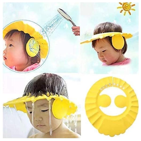 MAPPERZ Adjustable Bathing Baby Shower Hair Wash Cap/ Protection Cap ...