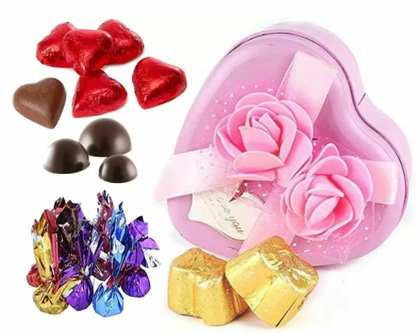 Kinoki Pink Heart Shape Chocolate Box with 15 Truffles Inside Chocolate ...