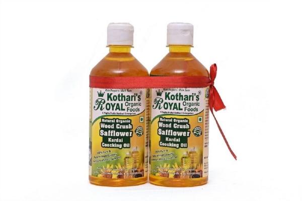 Kothari,s Royal Organic Foods Wood crush Safflower Kardai oil 500ml ...