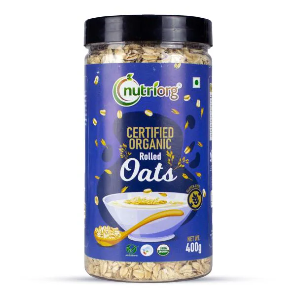 Nutriorg Organic Rolled Oats 400g | Certified Oats | Gluten Free | 100% ...