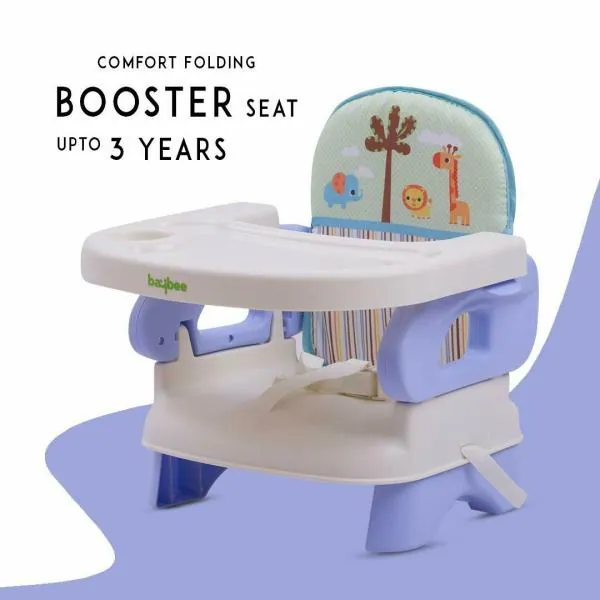 Baybee Blue Booster Chair with Removable Feeding Tray and Safety Belt ...
