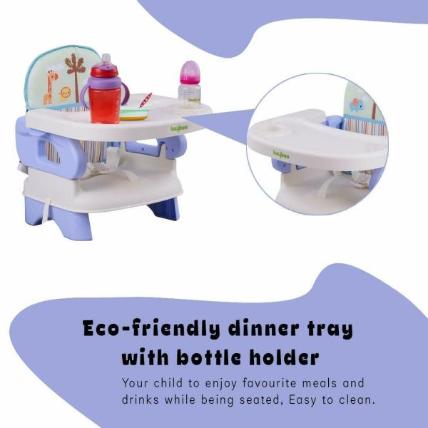 Baybee Blue Booster Chair with Removable Feeding Tray and Safety Belt ...