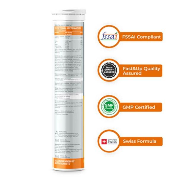 Fast&Up NAC (N - Acetylcysteine) 600mg NAC + 40mg Vitamin C, Lung ...